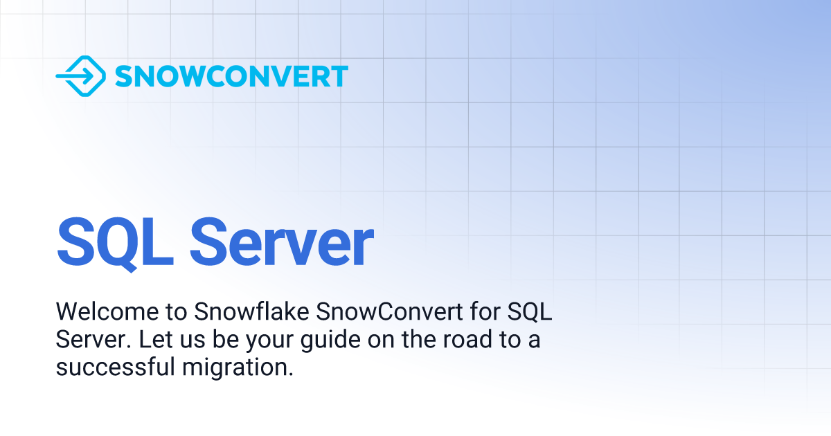 SQL Server | SnowConvert
