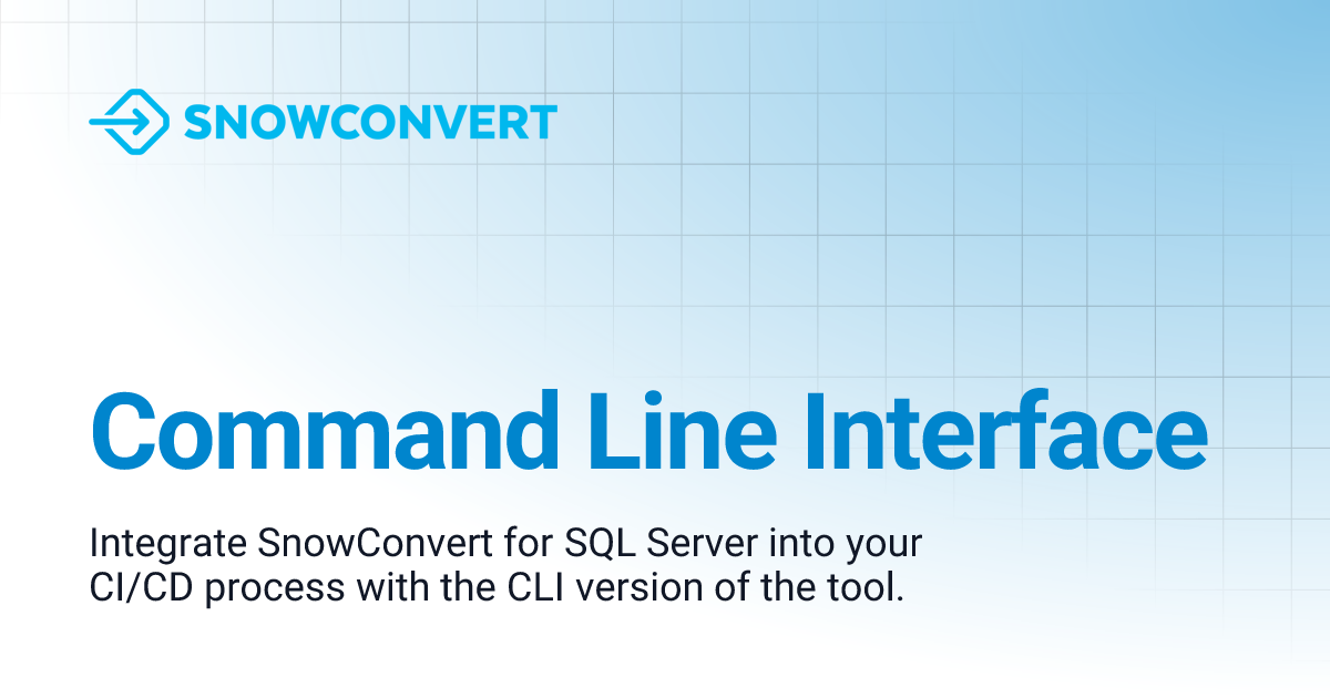 Command Line Interface | SnowConvert (deprecated)